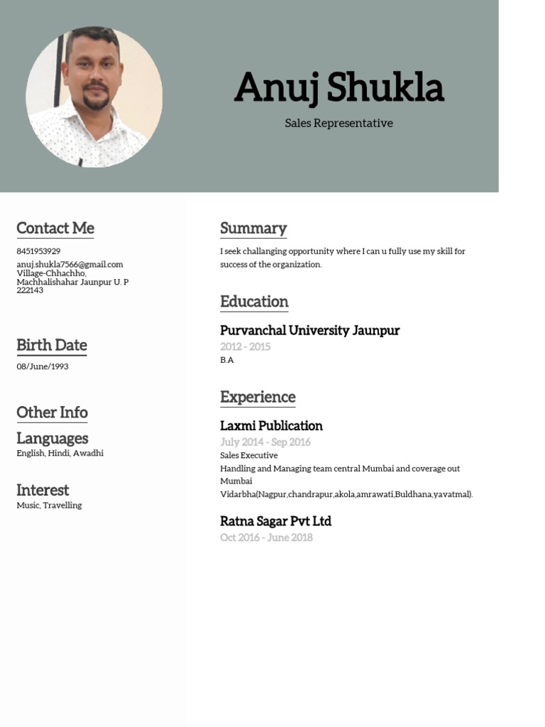 Anuj Shukla Resume | PDF Anuj Shukla Resume | PDF