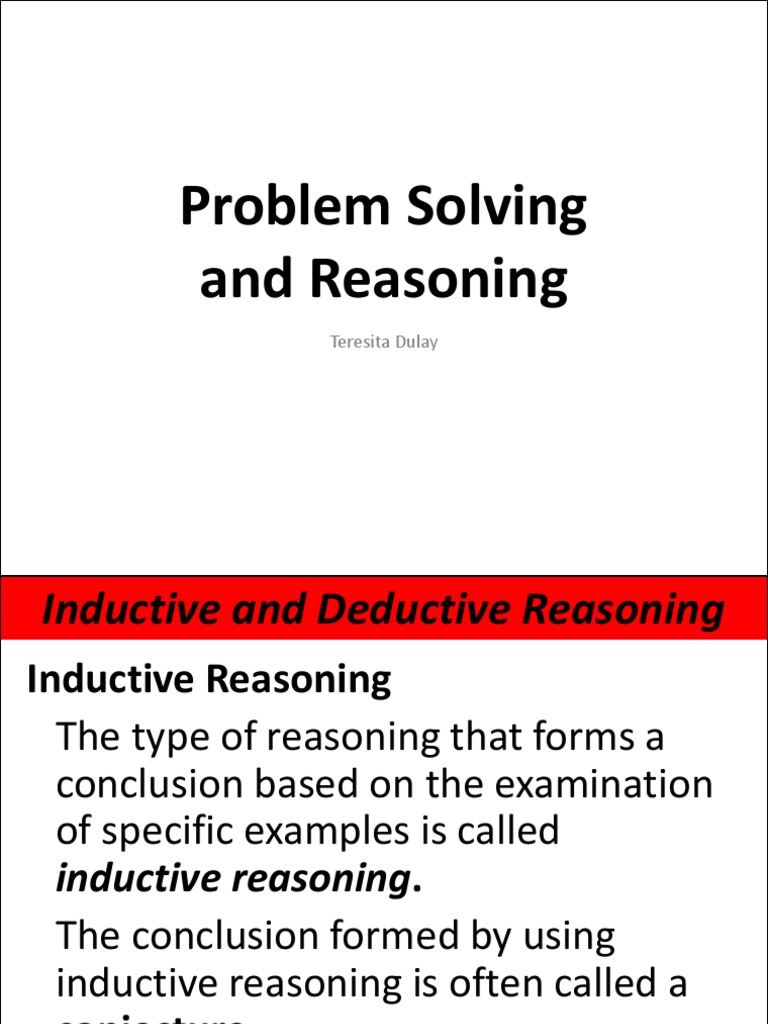 Problem Solving & Reasoning | PDF Problem Solving & Reasoning | PDF