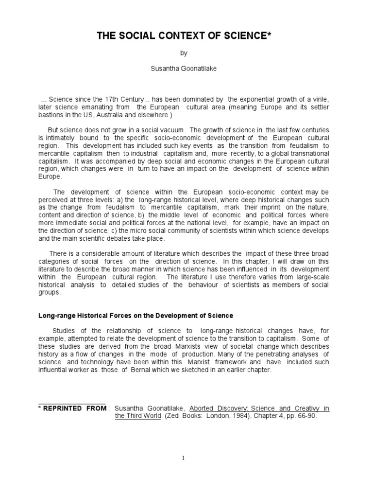 3.2.a-The Social Context of Science | PDF | Paradigm | Scientific Method