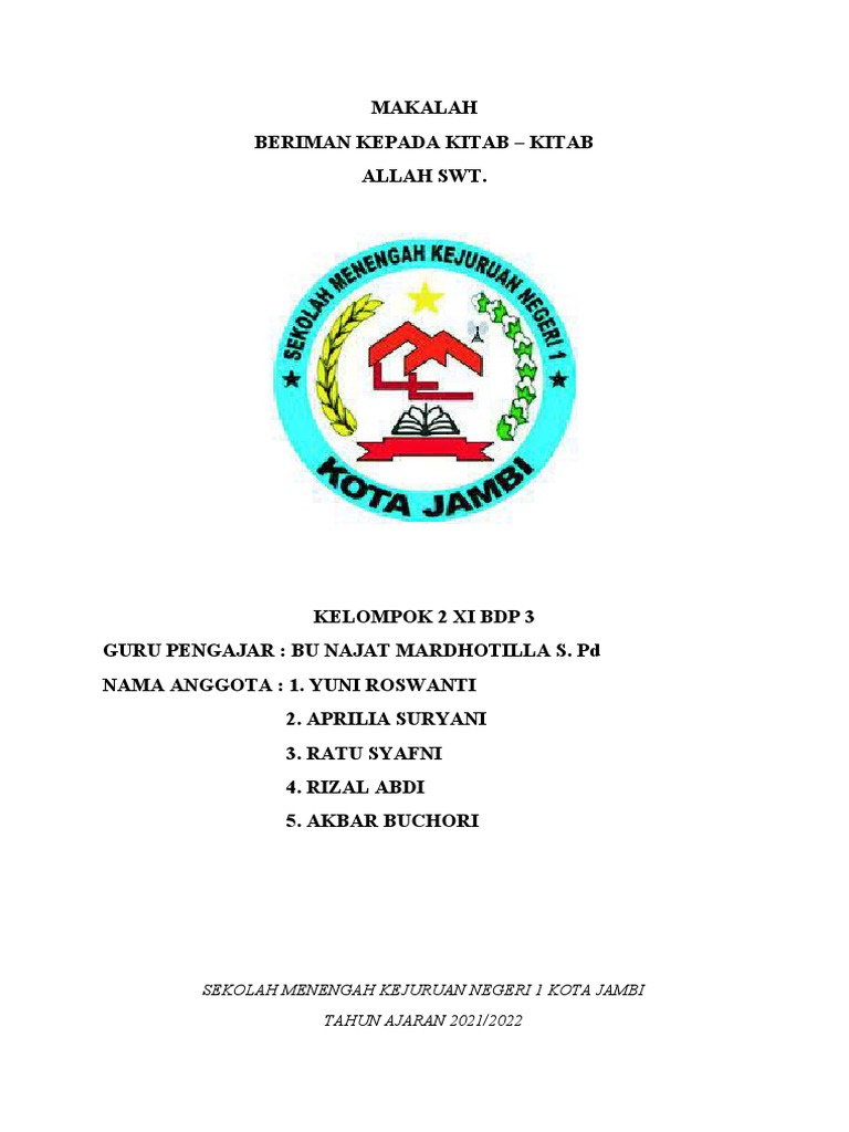 Makalah Imankepada Kitab-Kitab Allah Swt. | PDF | Filsafat | Sejarah