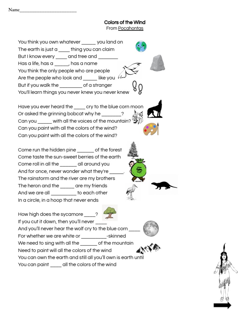 Colors of The Wind Lyrics | PDF