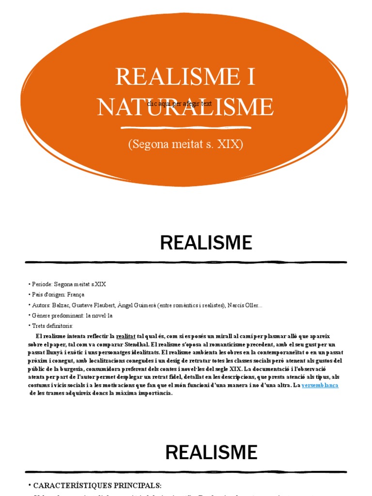 Realisme I Naturalisme | PDF