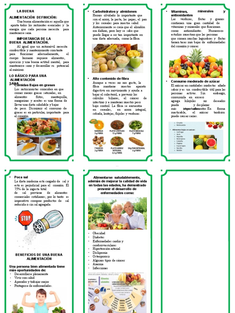 Triptico de Vida Saludable 11 | PDF | Alimentos | Cereales