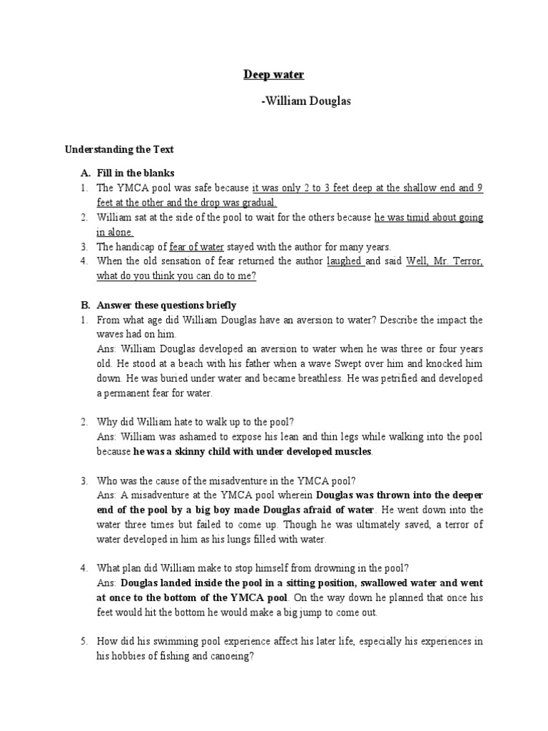 Deep Water | PDF | Swimming