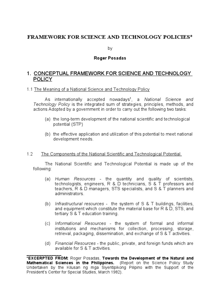 4.2.c-Framework For Science and Technology Policies | Download Free PDF ...