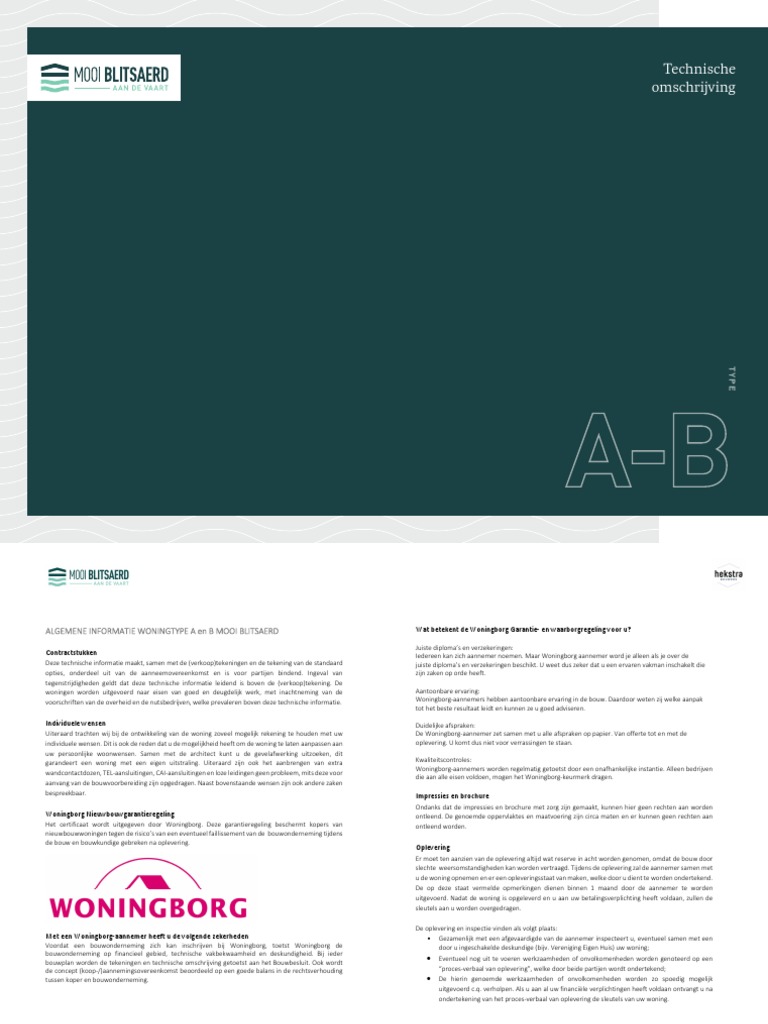 Technische Omschrijving Type A B Mooi Blitsaerd Fase 2 | PDF