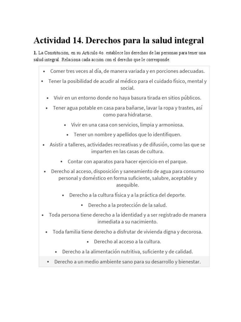Derechos para La Salud Integral | PDF
