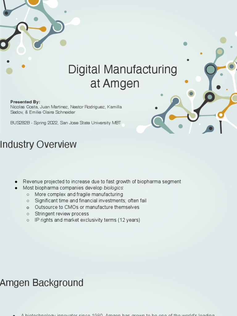Case - Digital Manufacturing at Amgen | PDF | Biopharmaceutical ...