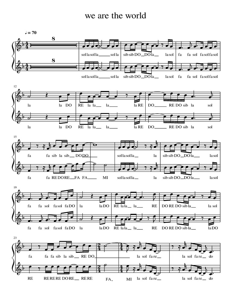 We - Are - The - World Flauto 1 e 2 | PDF