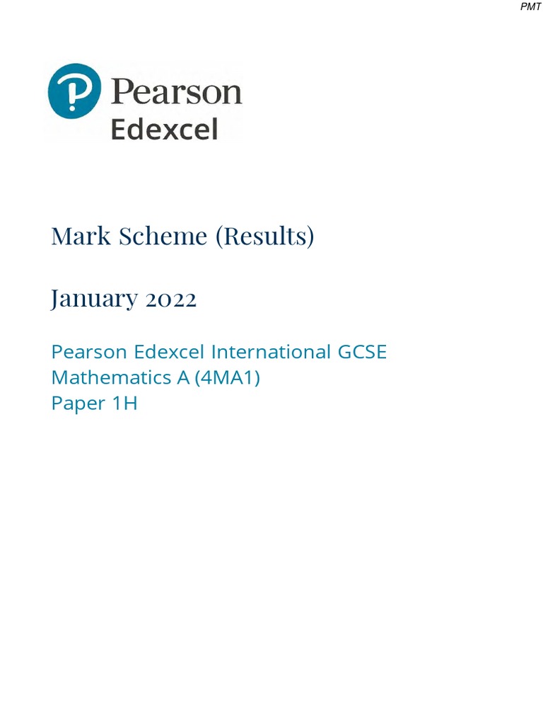 January 2022 MS Pearson | PDF | Mathematics | Elementary Mathematics