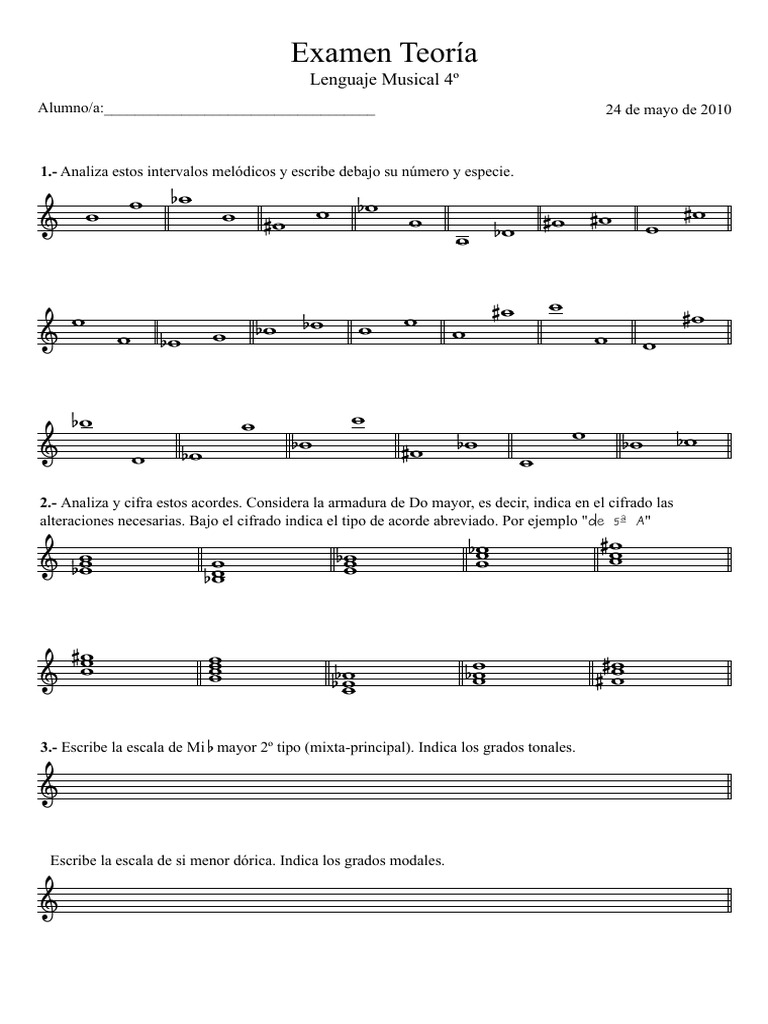 Examen 4 | PDF | Escala (música) | Modo (música)