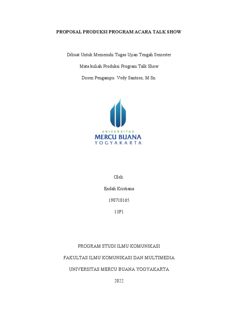 Proposal Produksi Program Acara Talk Show | PDF