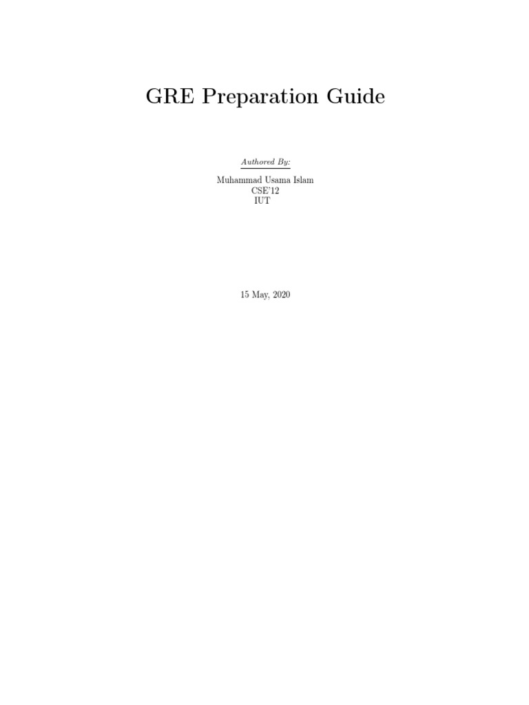 GRE Guide Full | PDF | Graduate Record Examinations | Tests