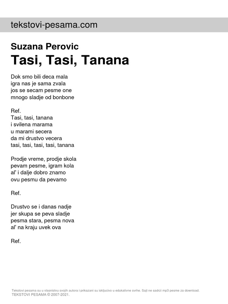 Tasi Tasi Tanana | PDF