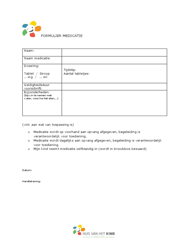 Formulier Medicatie | PDF