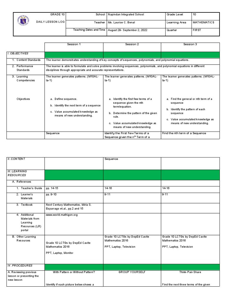 1st Week | PDF | Sequence | Learning