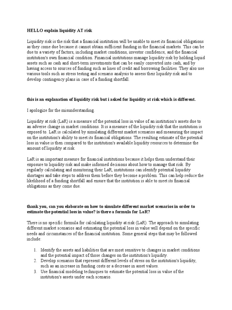 A Brief Discussion With AI About LaR | Download Free PDF | Market ...