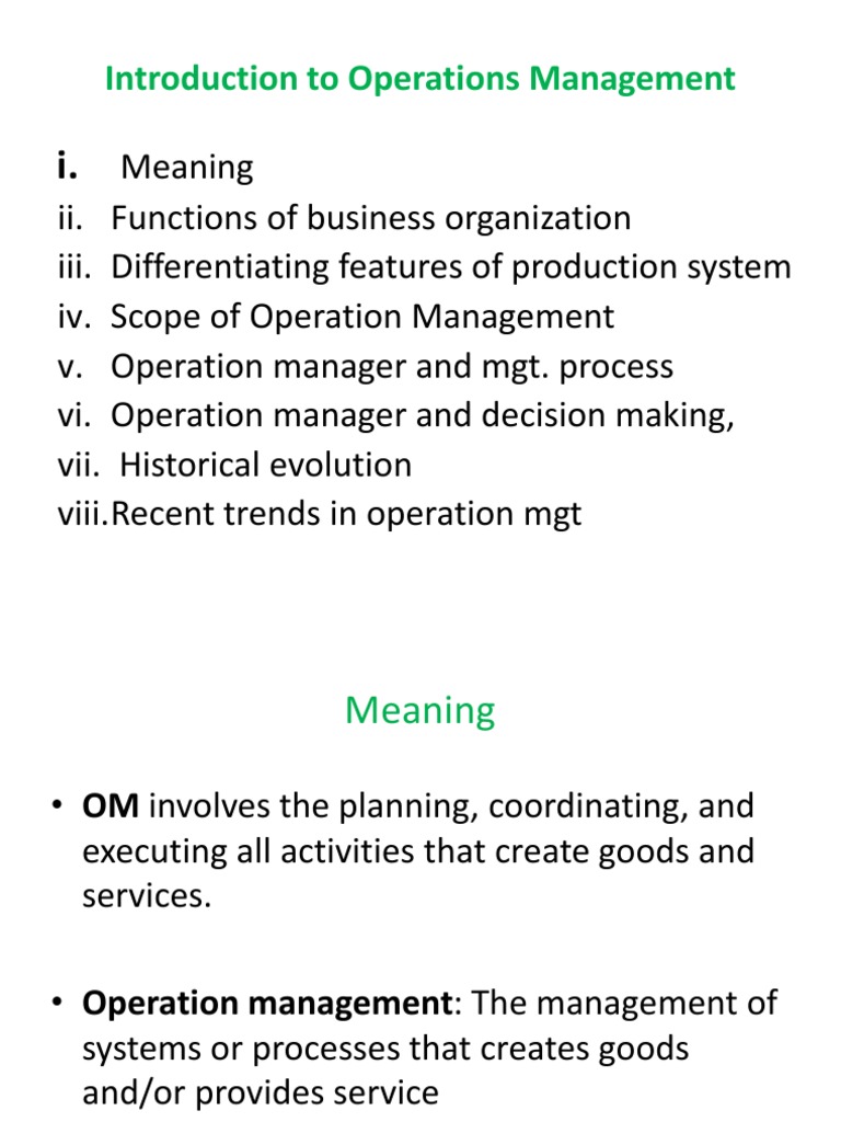 Introduction To Operations Management | PDF | Operations Management | Trade Off