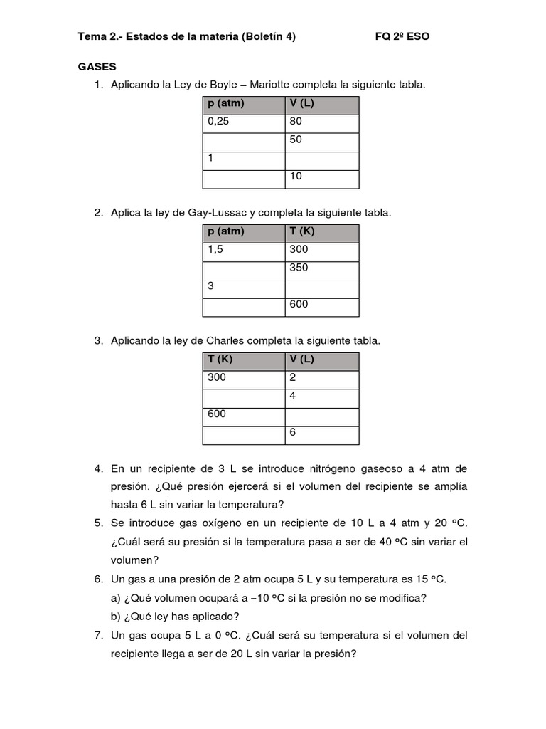 Actividades Estados de La Materia 4 | PDF