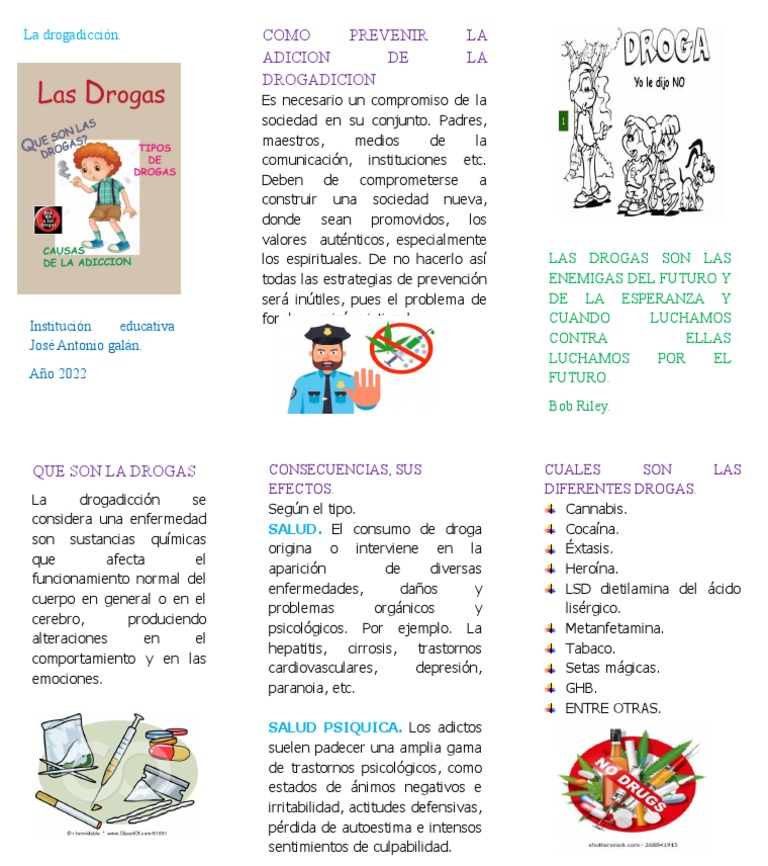 Folleto de La Drogadiccion | PDF | La dependencia de sustancias | Ciencias de la Salud