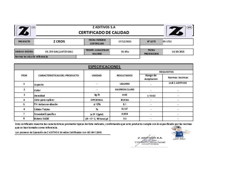 CRON Certificado OKY | PDF