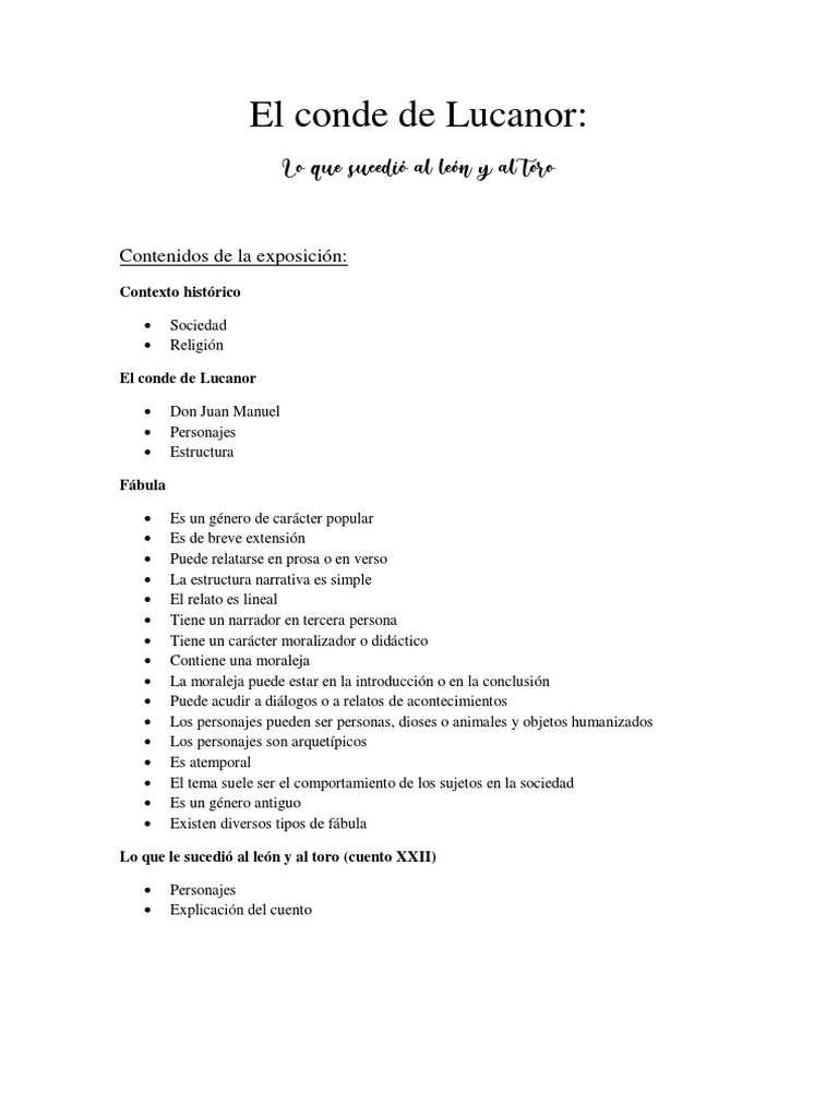 El Conde de Lucanor | PDF | Fábula | Vacas