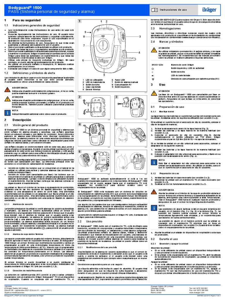Bodyguard 1500 Ifu 3361893 Es | PDF | Diodo emisor de luz | Temperatura
