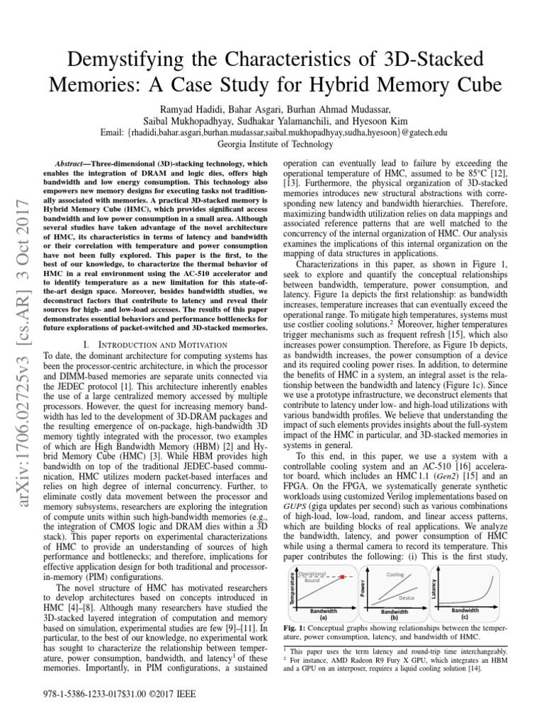 Demystifying The Characteristics of 3D-Stacked Memories: A Case Study ...