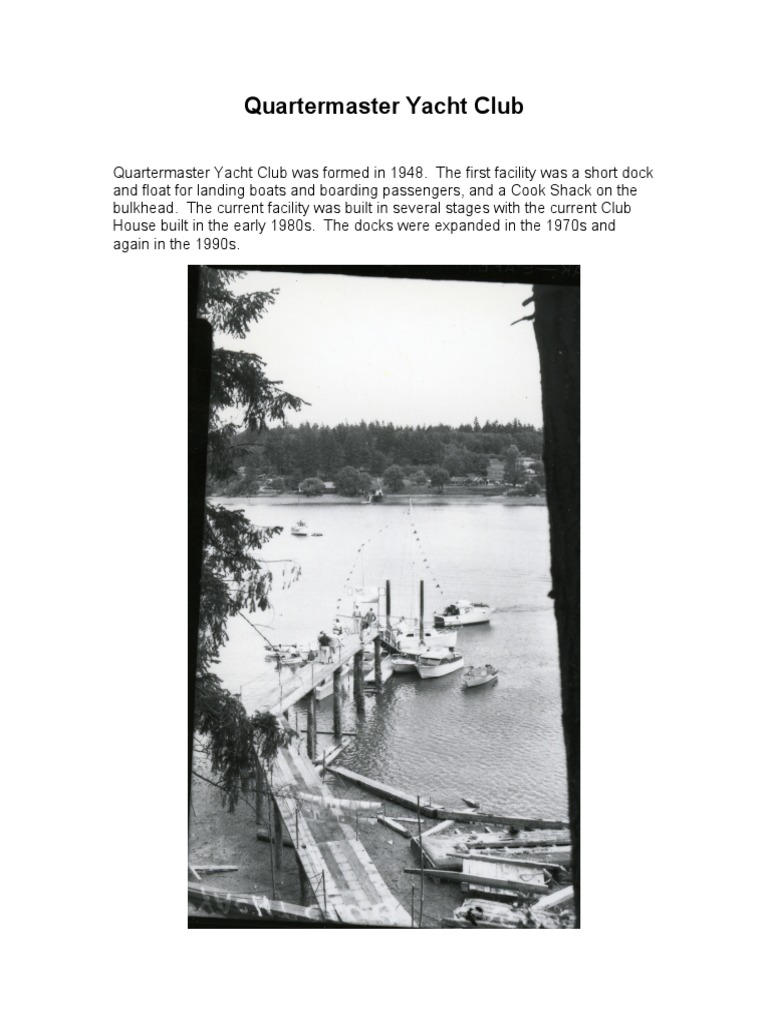 Quartermaster Yacht Club | PDF | Travel