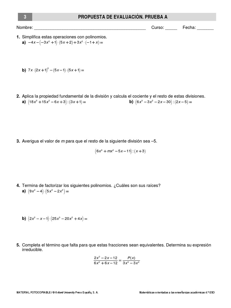 Ejercicios de Nivel Medio para Repasar | PDF