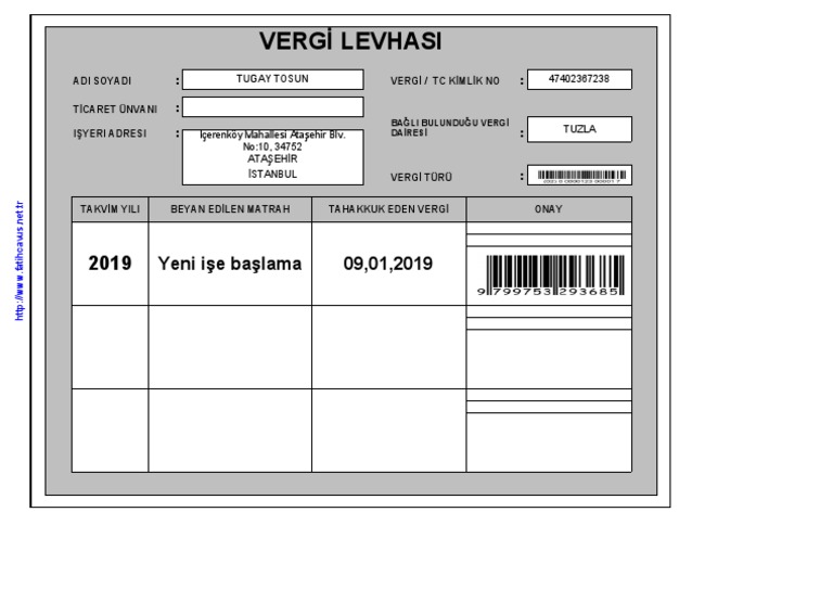Vergi Levhasi Yeni | PDF