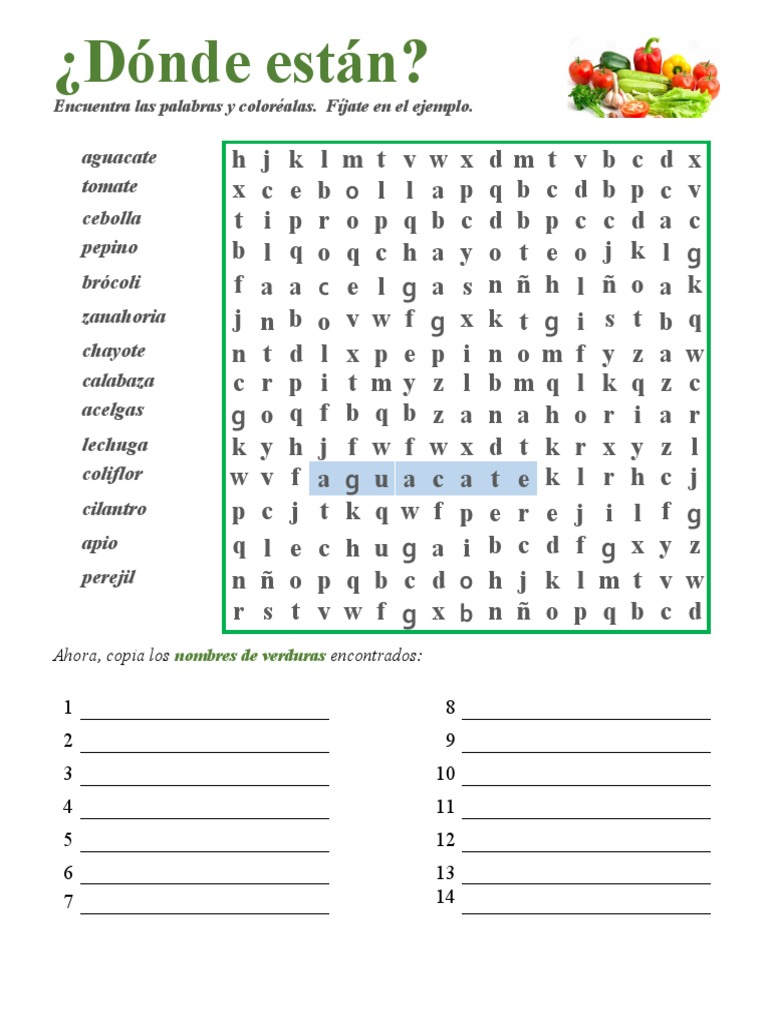 sopas-de-letras_verduras | PDF