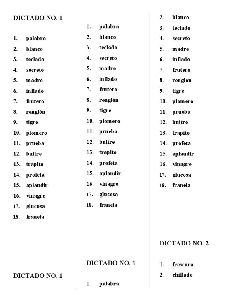 Palabras Dict Trab | PDF