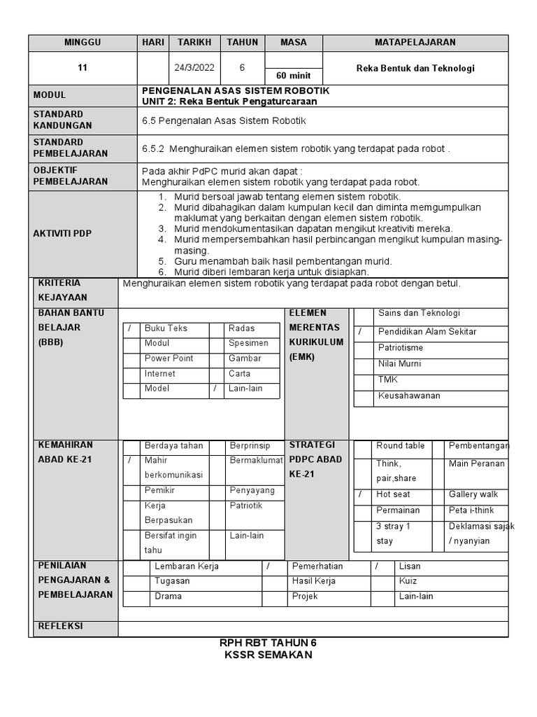RBT Tahun 6 2022 M11 | PDF
