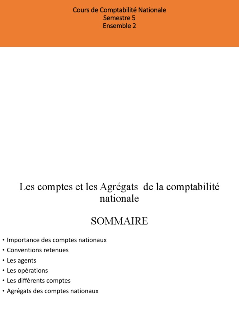 Comptabilité Nationale : Agrégats et Comptes | PDF | Produit intérieur ...