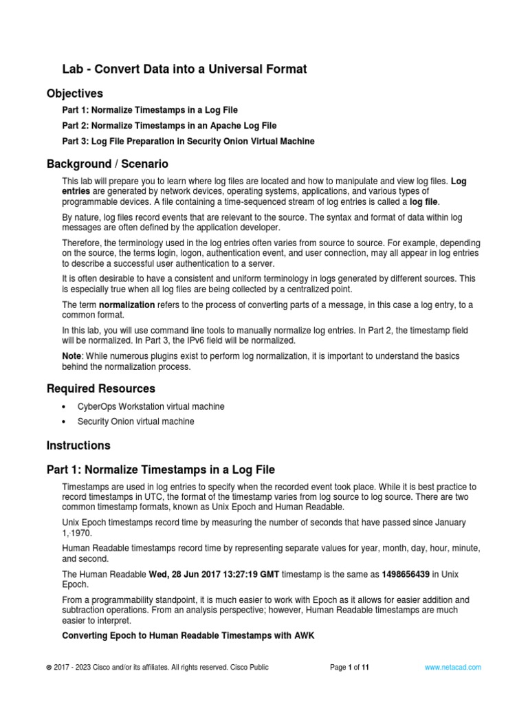 27.1.5 Lab - Convert Data Into A Universal Format | PDF | Apache Http ...