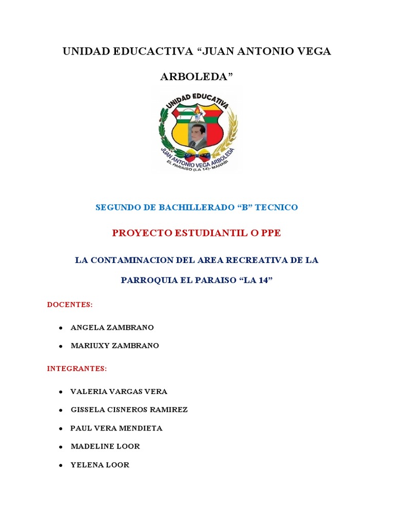 Proyecto Estudiantil | PDF | Partículas | Contaminación
