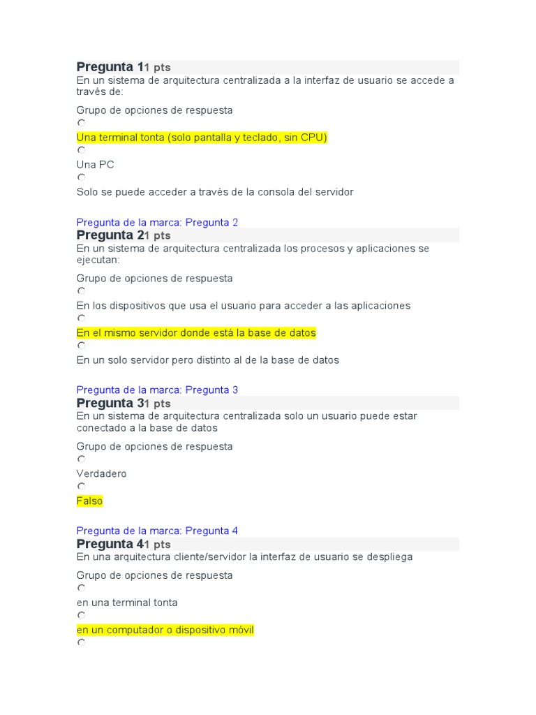 Cuestionario 3 Admin Bdatos | PDF | Modelo cliente-servidor | Servidor (Computación)