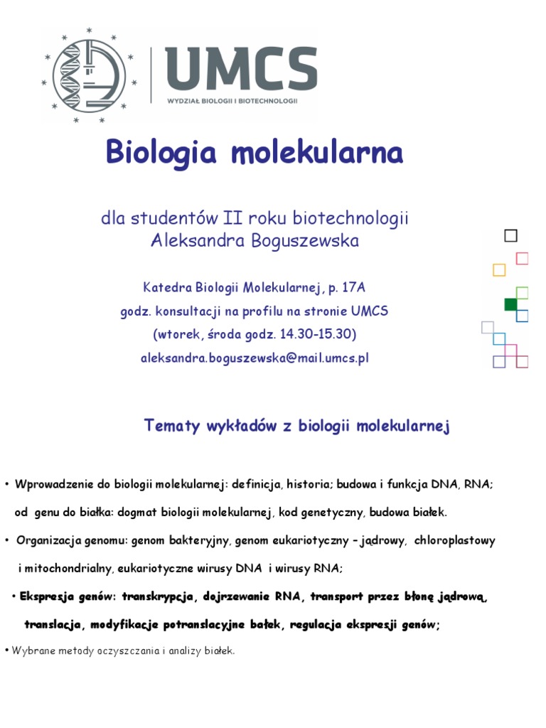 Wykład 1 - Historia, Budowa, Rodzaje Kwasów Nukl | PDF
