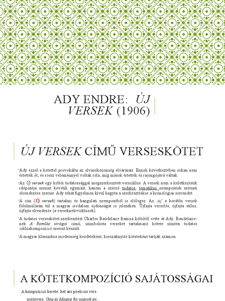 Ady Endre Új Versek | PDF