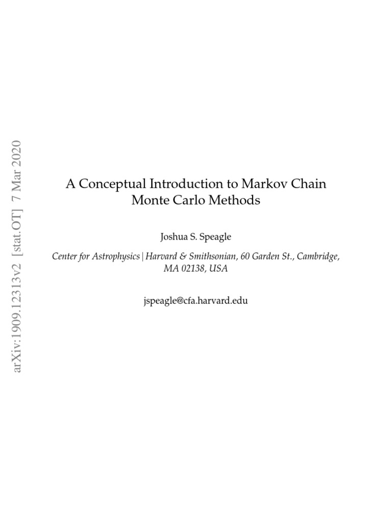 A Conceptual Introduction To Markov Chain Monte Carlo Methods | PDF | Statistical Inference ...