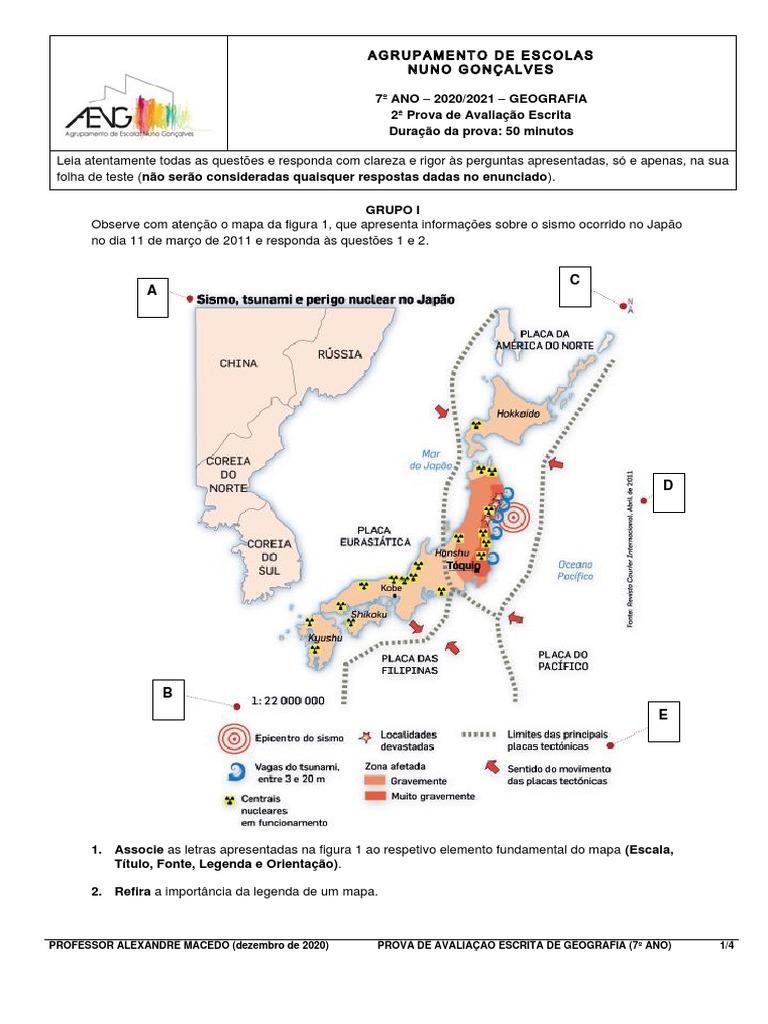 Geo7 AENG TS2 20-21 Adaptado | Download grátis PDF | Mapa | Oceano ...