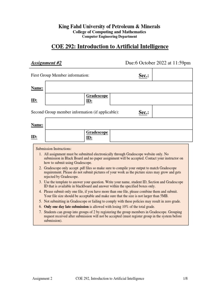 AI Assignment 2: Search Algorithms | PDF | Theoretical Computer Science | Mathematical Relations