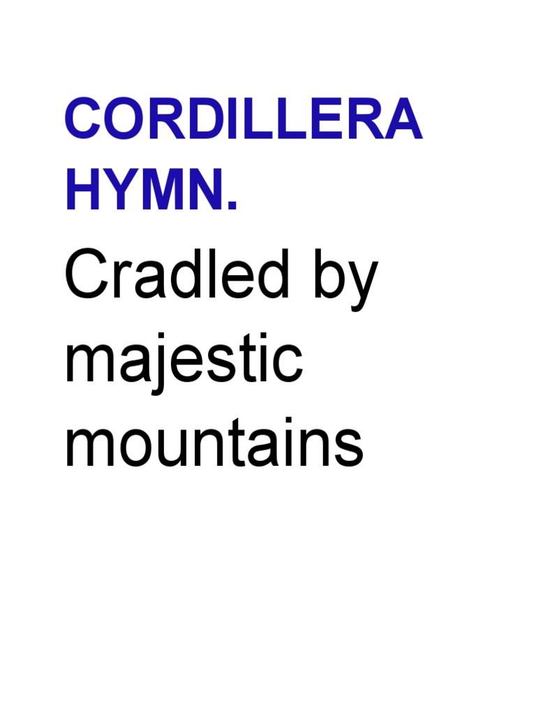 Cordillera Hymn | PDF