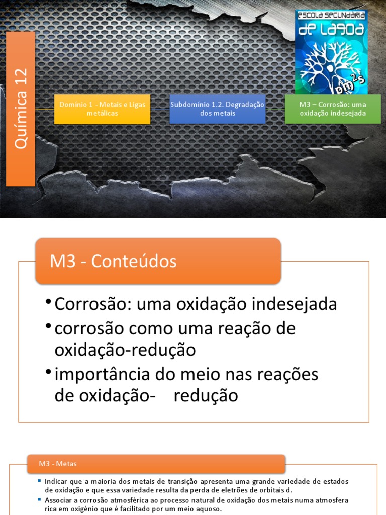 M3 (Q12) Corrosão Uma Oxidação Indesejada | PDF | Reações químicas ...