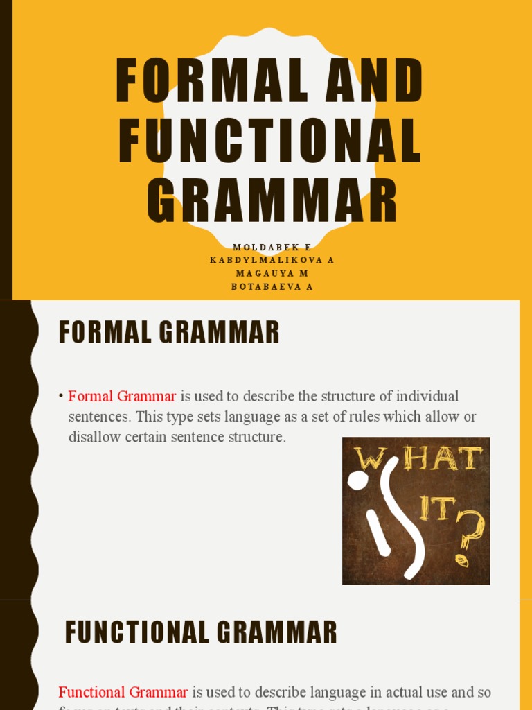 Formal and Functional Grammar SIW | PDF | Grammar | Linguistics
