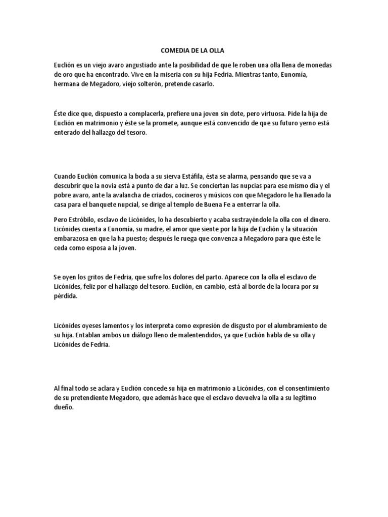 Comedia de La Olla | PDF