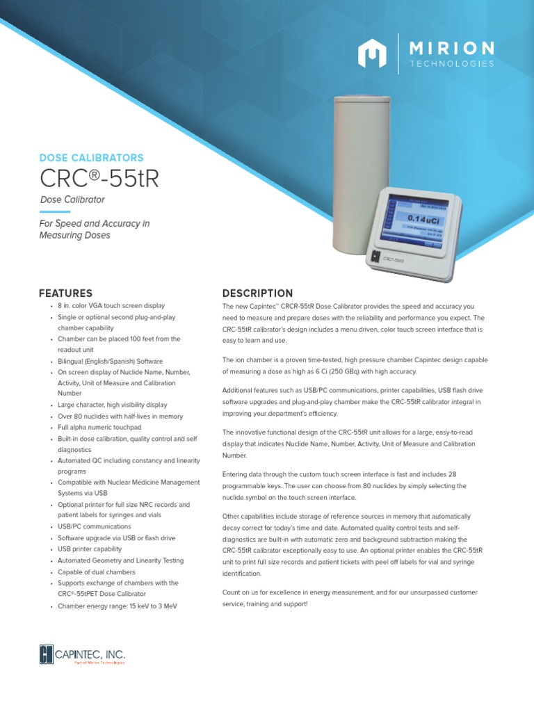 Ops-1432 crc-55tr Dose Calibrator 1 | PDF