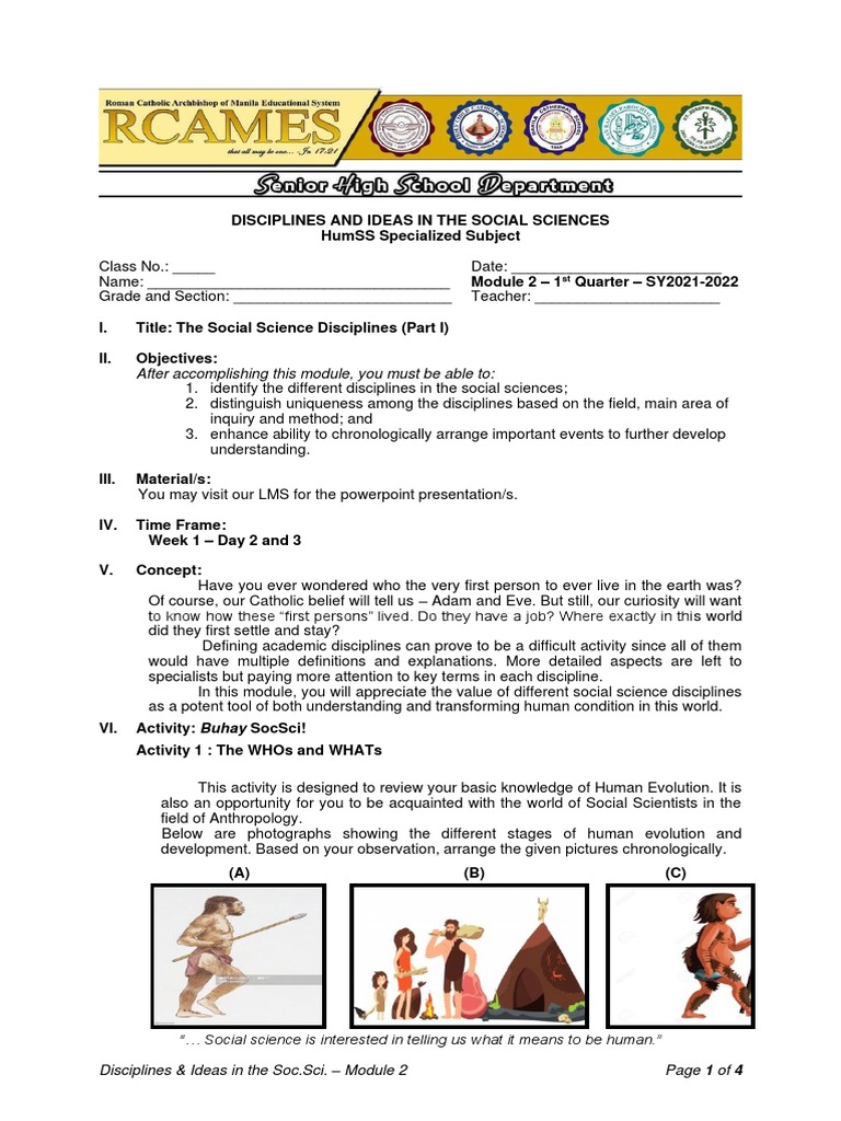 DISS - Module 2 - The Social Science Disciplines Part I | PDF ...