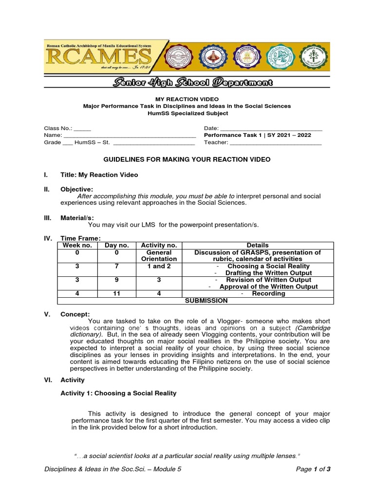 DISS - Module 5 - Major Perfomance Task | PDF | Social Sciences | Science